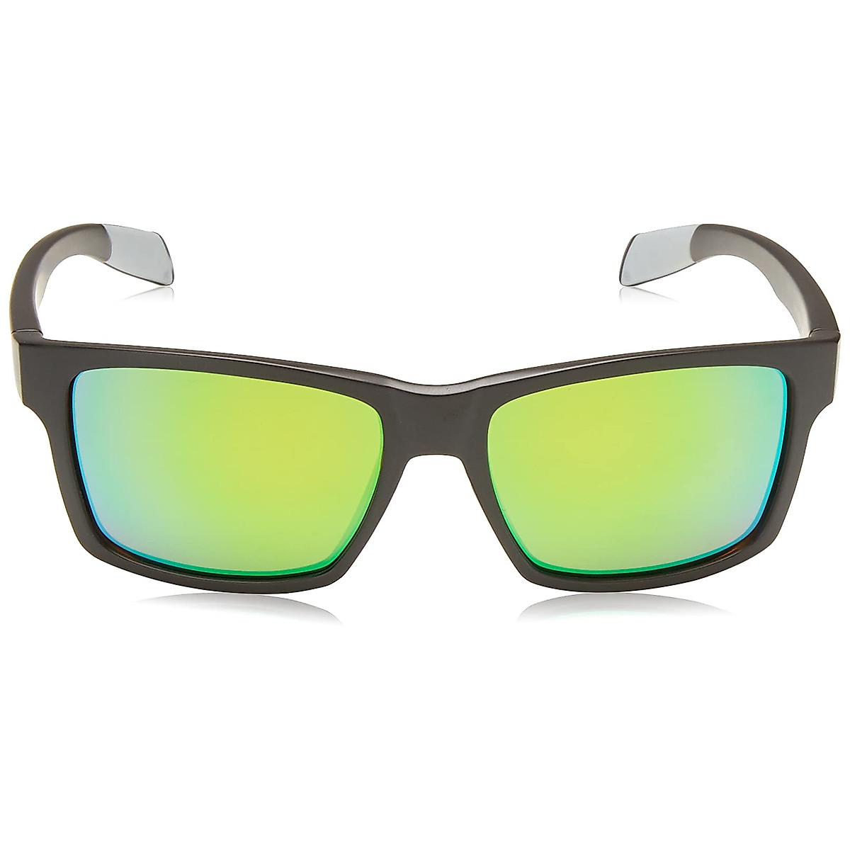 Native Eyewear Flatirons Polarized Rectangular Sunglasses, Asphalt Frame/Green Reflex, 55 mm