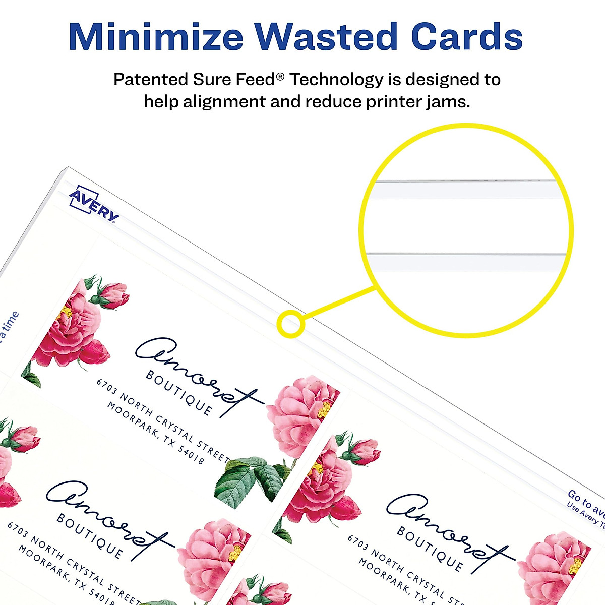 Avery Printable Business Cards, Inkjet Printers, 90 Cards, 2 x 3.5, Clean Edge, Heavyweight (28878)