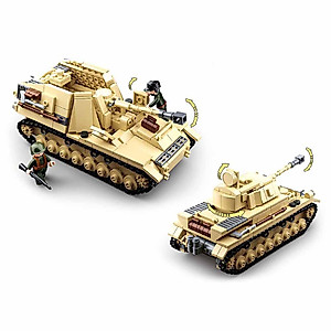 DAHONPA Panzer-Ⅳ Tank Small Army Building Block(543 PCS),WW2 Military Historical Collection Model with 3 Soldier Figures,Toys Gifts for Kid and Adult.