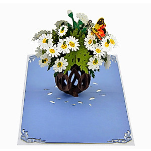 CUTPOPUP Mothers Day Card Pop Up, Birthday 3D Greeting Card (Vintage Daisy)