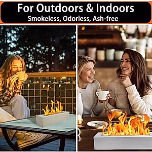 Table Top Firepit, Mavalzy Rectangle Indoor Tabletop Rubbing Alcohol Frie Pits for Outdoor Fireplace Concrete Bowl Pot Portable Fire with Extinguisher