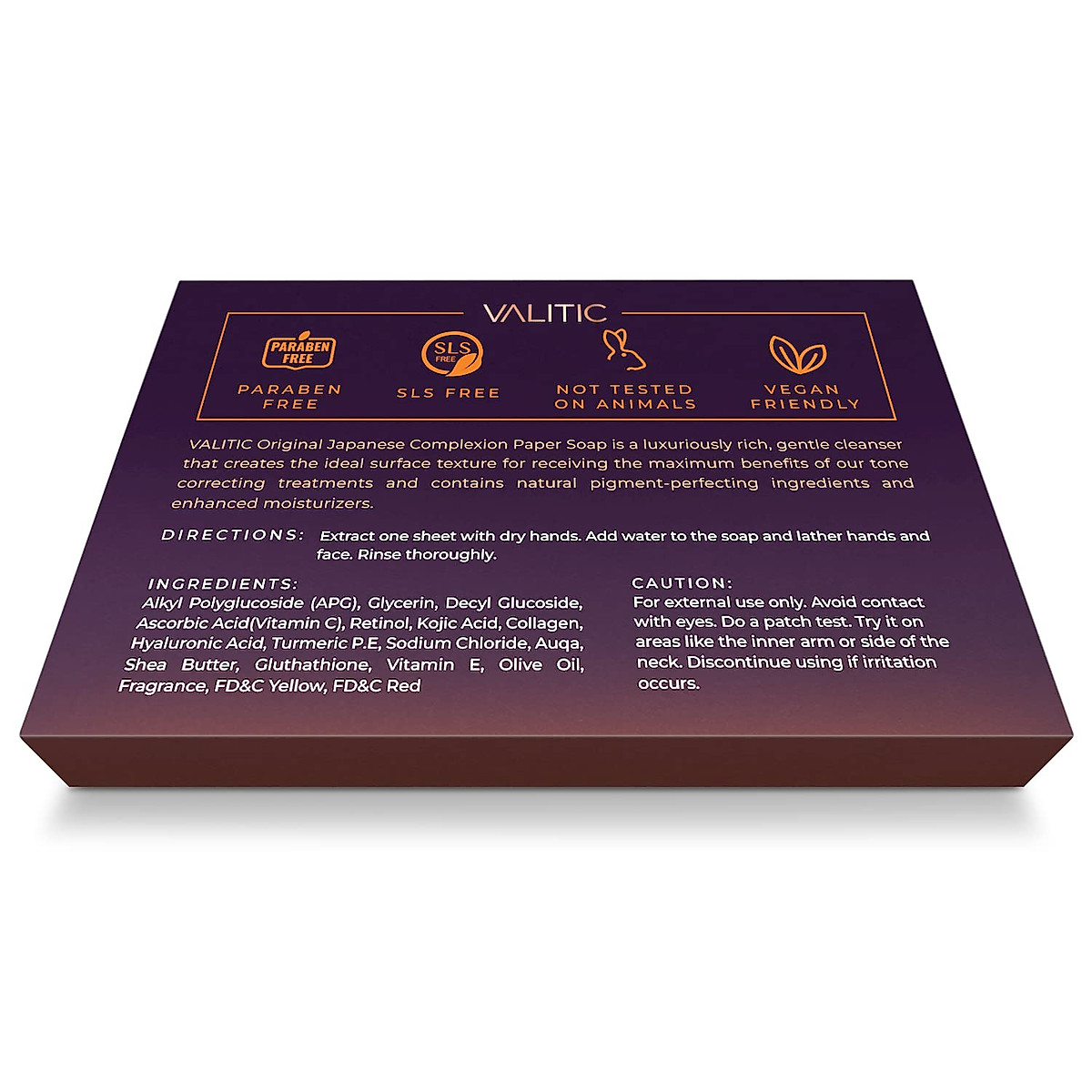 VALITIC Kojic Acid Dark Spot Corrector Paper Soap - Travel Size - 100 Portable and Dissolvable Soap Sheets - with Vitamin C, Retinol, Collagen and Turmeric - 2 Pack