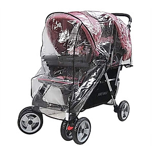 Universal Stroller Rain Cover for Pushchair Pram Rainproof Dustproof Windproof Rain Cover with Canopy and Zipper Door Easy Baby Lift in and Out,Easy to Install,Ideal Air Circulation