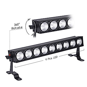 MFL. DJ Light Bar, 9-LED Stage Light Bar Cob Led RGBW Quad Colors DMX Pixel control Metal Body for DJ Stage Lighting Club Party