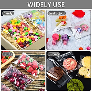 Oueliche 180 Pcs 4x6" Clear Cookie Bags, Self Sealing Cellophane Treat Bags, Great for Gift Giving or Party Favors Packaging, Resealable Candy, Dessert, Bakery Cello Wrapper Bags