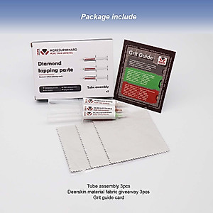 MORESUPERHARD 3Pcs Diamond Polishing Compound Polishing Paste，800 5000 14000 Grit for Marble Glass Metal Jewelry Metallographic Silver Gemstone，0.5 to 24 Micron，5 Gram with 20% of Diamond Powder