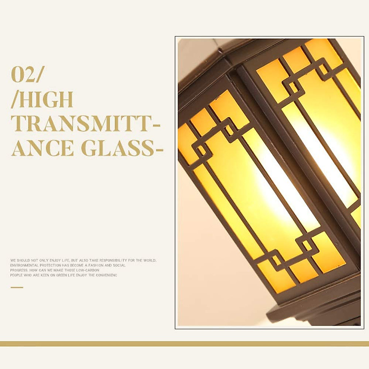 Mrdsre Retro Pillar Lamp Chinese Outdoor Waterproof Courtyard Patio Gate Post Light Creative Wall Home Landscape Garden Outdoor Villa Stigma Lamp Orange Frosted Glass Lampshade