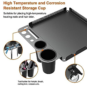 JOSTZHXIN Salon Rolling Tray with 2 Magnetic Bowls, Hair Extension Tool Cart for Hairdressers, Professional Color Tray Trolley for Home Use