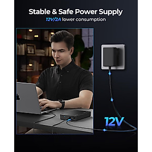 ORICO USB 3.0 External Hard Drive Enclosure for 3.5/2.5 Inch SATA Hard Drives/SSD Up to 20 TB, 3.5'' Tool-Free HDD Enclosure with 12V/2A Power Supply and UASP Acceleration (3588US3)