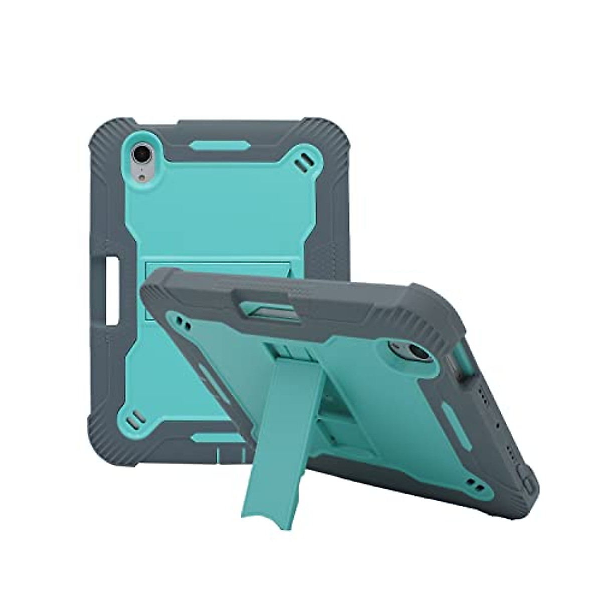 KIQ Guardian Series Rugged Case for IPad Mini 6 Case/iPad Mini Case 6th Generation 2021 8.3 Inch Cover - Teal - Grey