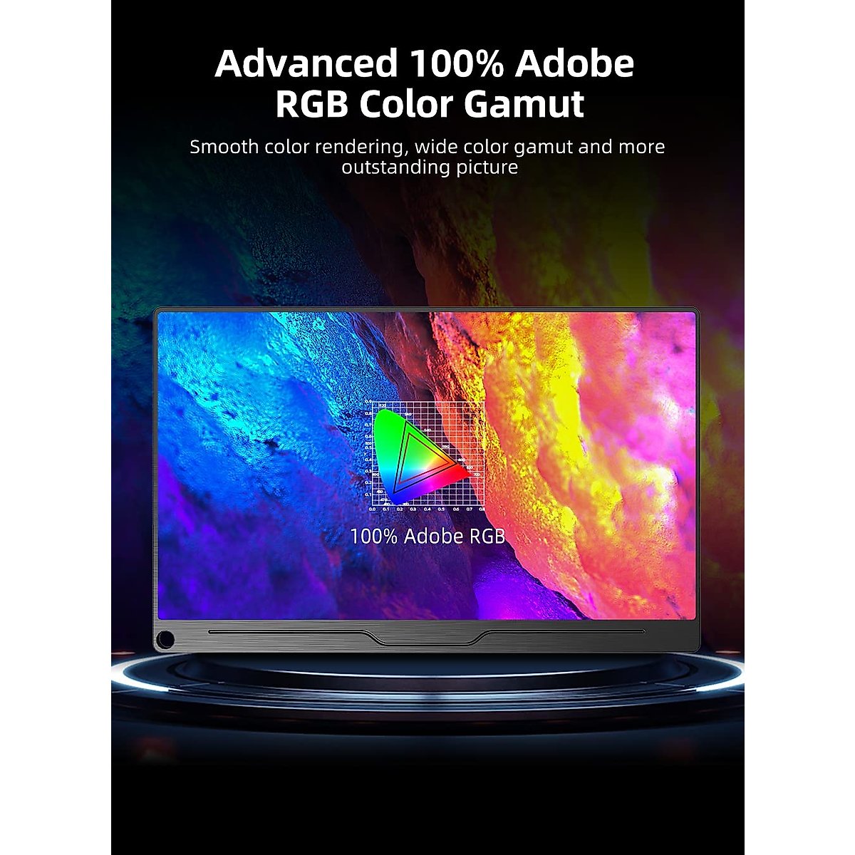 UPERFECT Truely 4K Computer Monitor, 15.6" UHD FreeSync 100% AdobeRGB 450 Nits Brightness HDR IPS Speaker Eye Care Game Display 2 Type-C Full HDMI for Laptop Phone, VESA & Smart Case