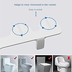 EOLTMESS Bidet Attachment for Toilet, Ultra-Slim Self Cleaning Dual Nozzle Hygienic Toilet Bidet, Warm & Cold Fresh Water Bidet Sprayer with Feminine Wash & Rear Wash(1/2)