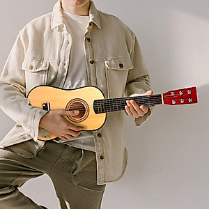 Kisangel 1pc Kids Beginner Guitar 23 Inch Guitar 6 String Vintage Style Acoustic Guitar Wooden Guitar Music Instruments for Kids(As Shown)