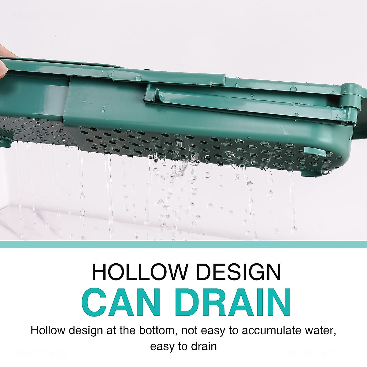 NiHome Telescopic Sink Caddy Adjustable Sponge Holder for Kitchen Sink Expandable Storage Drain Basket Sink Organizer Holder Dish Cloth Hanger for Home Kitchen (Green)