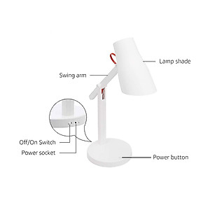 Amazon Basics Dimmable LED Desk Lamp with Swing Arm, 3 Lighting Modes with 5 Brightness Levels - 24 LEDs