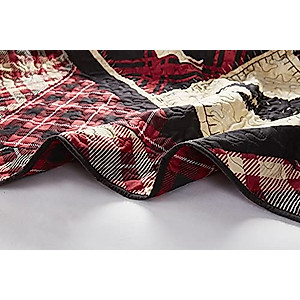 Virah Bella Quilted Throw Blanket 50" x 60" Diamond Bear Lodge Lightweight Throw Quilt Great for Loungers & Extra Bedding - Beautiful Lodge-Themed Blanket