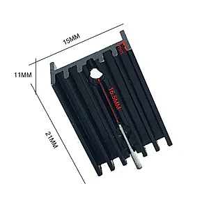 TO-220 Heatsink Kit,TO220 Heatsink + Insulator/Mounting Kits (TO220 Heat Sink +Screw+Insulator Rubberized Silicone) for LM78XX Voltage Regulator, MOSFET Transistor 20mmx15mmx11mm 12 Pack