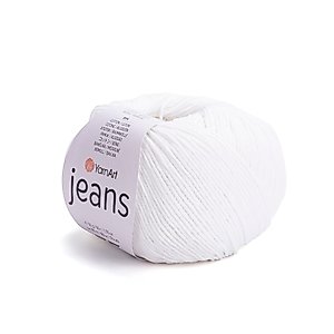 Yarnart Jeans Yarn, Amigurumi Cotton Yarn, Cotton Yarn Crocheting, Knitting Yarn, amigurumi Cotton Yarn, Turkish Yarn, 55% Cotton – 45% PAC (Poliacrylic) Color (1)