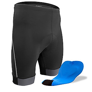 AERO|TECH|DESIGNS | Big Men's Clydesdale Padded Bike Shorts | 1X-Large | Charcoal