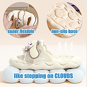 Ohjijinn Kawaii Slides Anime Summer Open Toe Pillow Slides Sandals, Funny Beach Slippers with Cushioned Thick Sole, Cloud Slides for Women