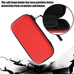Aoutecen Lite Game Storage Bag, Hard Shell Waterproof Anti-Collision,Anti-Fall Scratch Resistant Game Consloe Carrier Hand Strap for Outdoor for Travel(red)