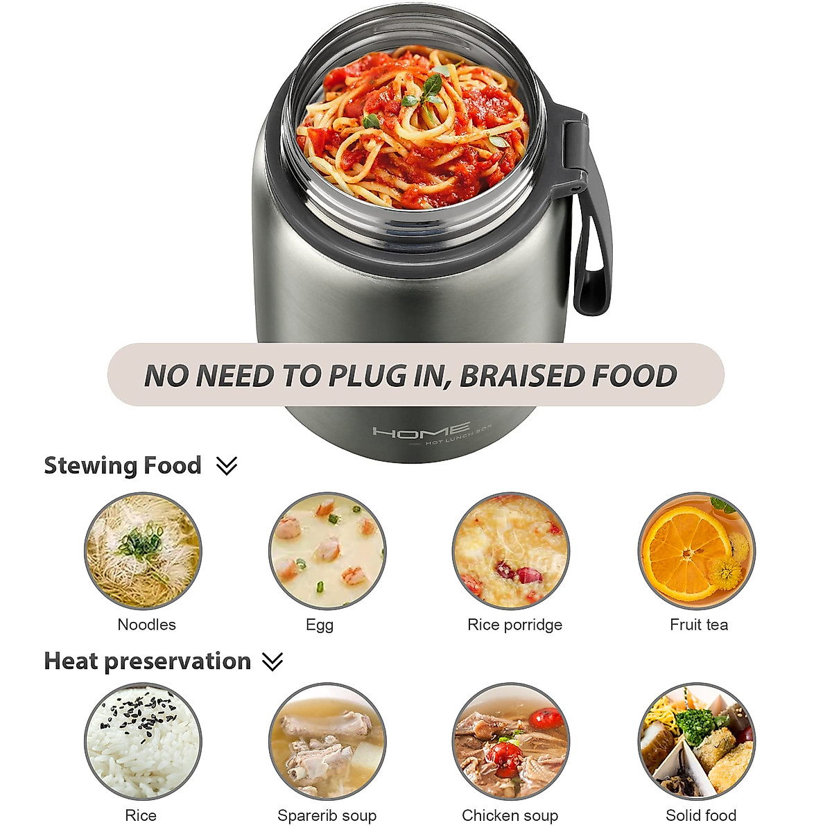 2 Pack Insulated Food Jar Thermos For Hot Food For Adults Kids(18oz,27oz), Lunch Box Stainless Steel Vacuum Soup Thermos Container Flask Keep Hot Cold With Spoon