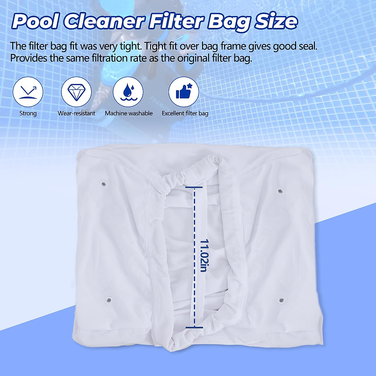 Alocs 99954305-R1 Filter Bag Replacement Compatible with Maytronics Dolphin Deluxe 4, Deluxe 5, DX6 Robotic Pool Cleaners Filter Fine Bag