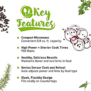 Panasonic Microwave Oven NN-SD372S Stainless Steel Countertop/Built-In with Inverter Technology and Genius Sensor, 0.8 Cu. Ft, 950W