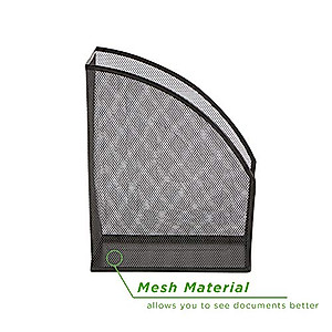 Mind Reader Jumbo Metal Mesh File Organizer 2-Pack, Magazine Holder, Office Desk Organizer, Documents Holder, Black