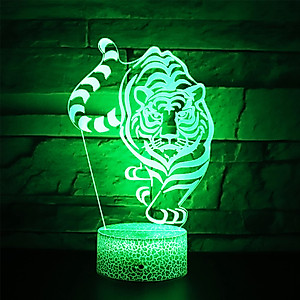 Hguangs Tiger Gifts Tiger Shape Lamp 16 Colors Desk Table Night Light for Kids Party Supplies Birthday Valentine's Day Christmas Lover Friends