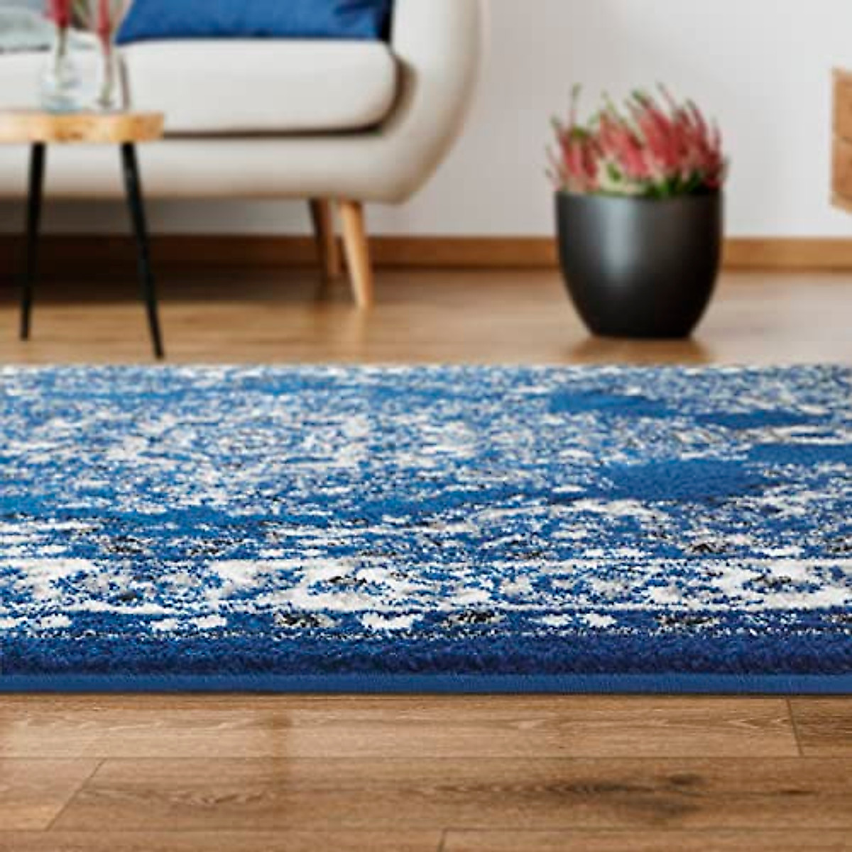Antep Rugs Oriental 8x10 Traditional Medallion Indoor Area Rug Siesta (Navy Blue, 7'10" x 10')