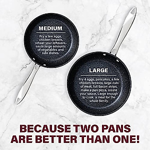 Granite Stone Professional Frying Pan Set, Hard Anodized Ultra Nonstick 10” & 11.5” Pro Chef’s Skillet Set, Durable Granite Surface Coated 3x and Infused with Minerals & Diamonds, Induction Capable…