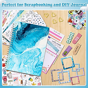 Kidsord DIY Journal Set for Teen Girl Gifts, 100PCS+ Personalized Diary Stuff Birthday Gift Ideas, Kids Scrapbook Kit, Girls Gifts Age 8 9 10 11 12 13 Years Old and Up (Sea Waves Set)