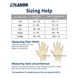 LANON 6 mil Black Nitrile Disposable Gloves, EN ISO 374 Chemical Resistant, Heavy-Duty, Mechanic, Textured Fingertips, Latex-Free, Large