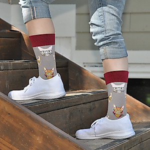 Cavertin Women's Novelty Socks with Gift Box Cat Lover Dog Mom Book Lover Cat Mom Llama Unicorn Sloth Corgi (Cat Lover)