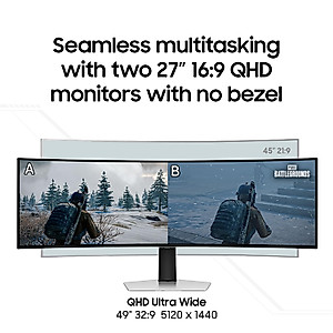 SAMSUNG 49" Odyssey QD-OLED (G93SC) Series Curved Gaming Monitor, 240Hz, 0.03ms,Dual QHD,DisplayHDR True Black 400,AMD FreeSync Premium Pro,Height Adjustable Stand,3 Year Warranty,LS49CG932SNXZA