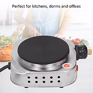 Electric Stove Burner, 500W Small Cooking Heater Stove Portable Countertop Burner Electric Heater Stove Stainless Steel Electric Hot Plate for Kitchen Camping (110V US Plug)