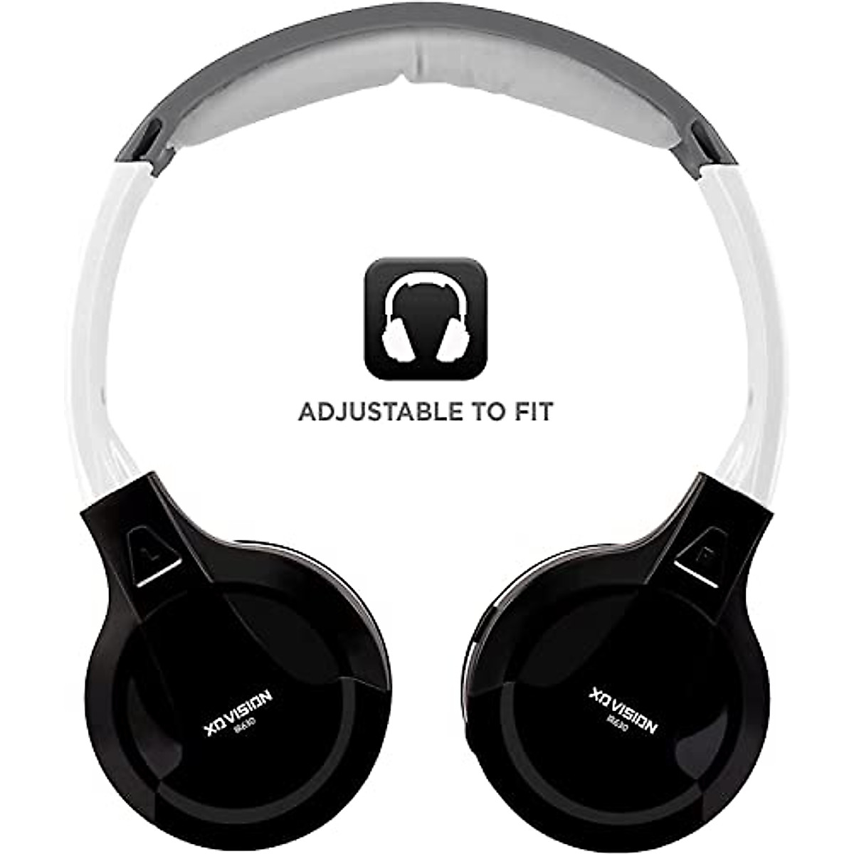 XO Vision IR630BL Universal IR Wireless Foldable Headphones - Black Wireless Bluetooth-Enabled Lightweight Portable for iPhone, Car, Kids Wireless Headphones for Universal Car Entertainment System