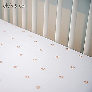 Pack and Play Sheet 2 Pack - Pack and Play Sheets Fitted with 100% Jersey Cotton - Pack N Play Mattress Sheets for Boys and Girls, Newborn Essentials (Pink Tulips & Stripes)