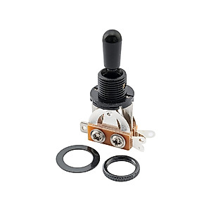 Musiclily Metric 3 Way Short Straight Guitar Toggle Switch Pickup Selector for Epiphone Les Paul Electric Guitar,Black Top with Black Tip