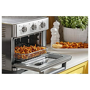 GE Mechanical Air Fryer Toaster Oven + Accessory Set | Convection Toaster with 7 Cook Modes | Large Capacity Oven - Fits 12" Pizza | Countertop Kitchen Essentials | Stainless Steel