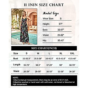 II ININ Women's Deep V-Neck Casual Dress Summer Backless Floral Print Split Maxi Dress for Wedding Beach Party(Floral21,XL)