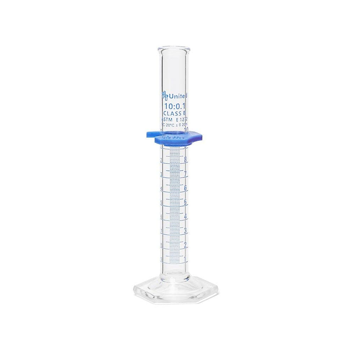 United Scientific™ (UNCYLNGB-10) 10mL Graduated Cylinder, Borosilicate 3.3 Glass, Double Metric Scale, Class B, Pack of 2
