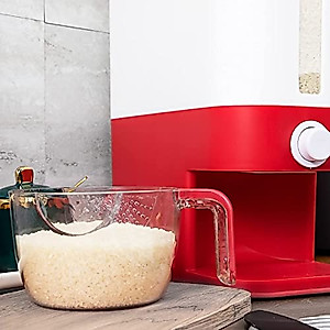 Rubtlamp 20 Lbs Rice Dispenser, Large Dry Food Container With Lid, Rice Storage Container With Measuring Cylinder, Cereal Dispenser Moisture Proof Household Food Dispenser Bucket, For Christmas