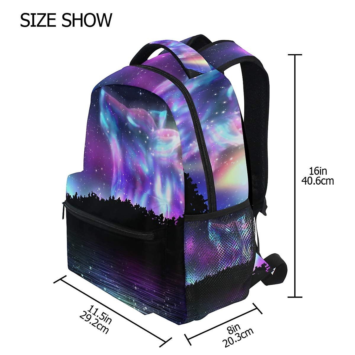 ZZKKO Forest Wolf Boys Girls School Computer Backpacks Book Bag Travel Hiking Camping Daypack