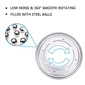 3Pack 9 Inch Lazy Susan Hardware 5/16”Thick Heavy Duty Lazy Susan Turntable Rotating Ball Bearing Plate 750lbs Capacity Lazy Susan Swivel Base Plate for Serving Trays, Kitchen Cabinet, Craft