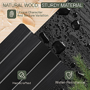 BAOBAB WORKSHOP Wood Floating Shelves Set of 2 - Black Floating Shelves for Wall - Wall Shelves for Bedroom Dark Wood - Black Bathroom Shelves - Floating Shelf Living Room - 24D x 6.7W