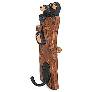 DEMDACO Friendly Bear Natural Brown 7 x 3 Hand Cast Resin Stone Single Utility Hook