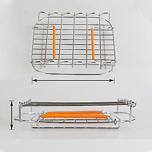 Bottone Stainless Steel Air Fryer Basket Barbecue Grill Holder Dehydrator Racks for Grill Fries Bacon Chicken Oven Press Cooker Air Fryer Square Grill Holder Basket Multiple Cooking Kitchen Appliance