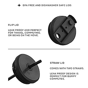 JoyJolt Triple Insulated 20oz Tumbler with Lid and Straw (2 Each) Vacuum Double Wall Stainless Steel Tumbler, Copper Lined for 12Hr Hold/Cold Drinks. Leakproof Water Bottle, Tea or Iced Coffee Cup